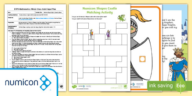 EYFS Maths: Numicon Shape Knights Counting Quest Pack
